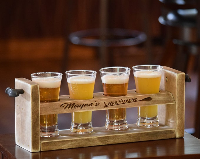 Beer Flight - Beer Tasting Flight - Four 5.5oz Pilsner Glasses - Drink ...