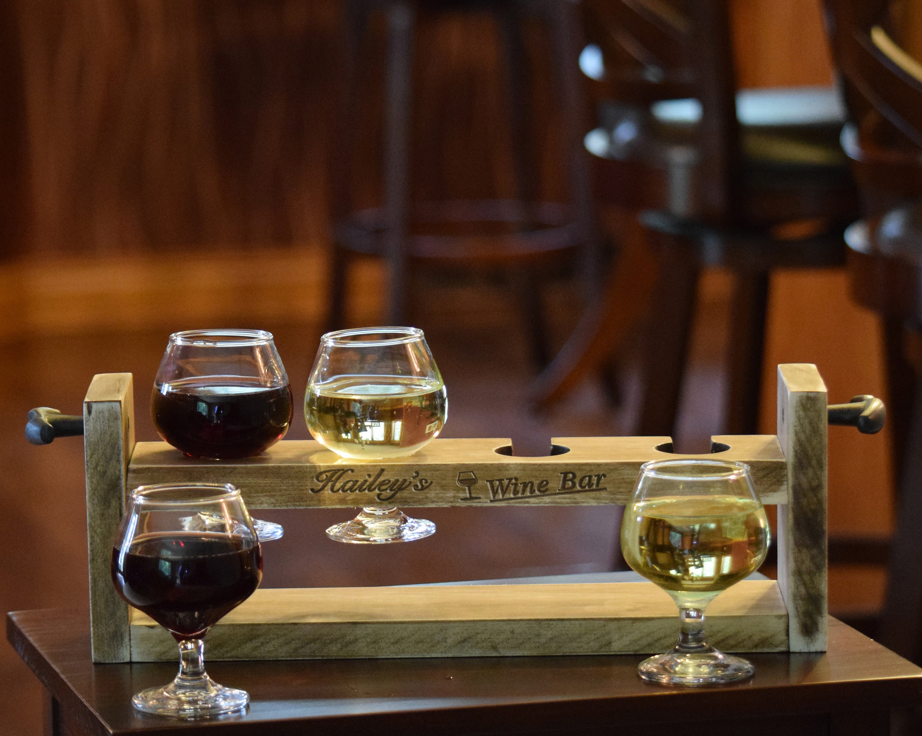 Wine Tasting Flight With Four 5.5oz Tasting Glasses Personalized Drink ...