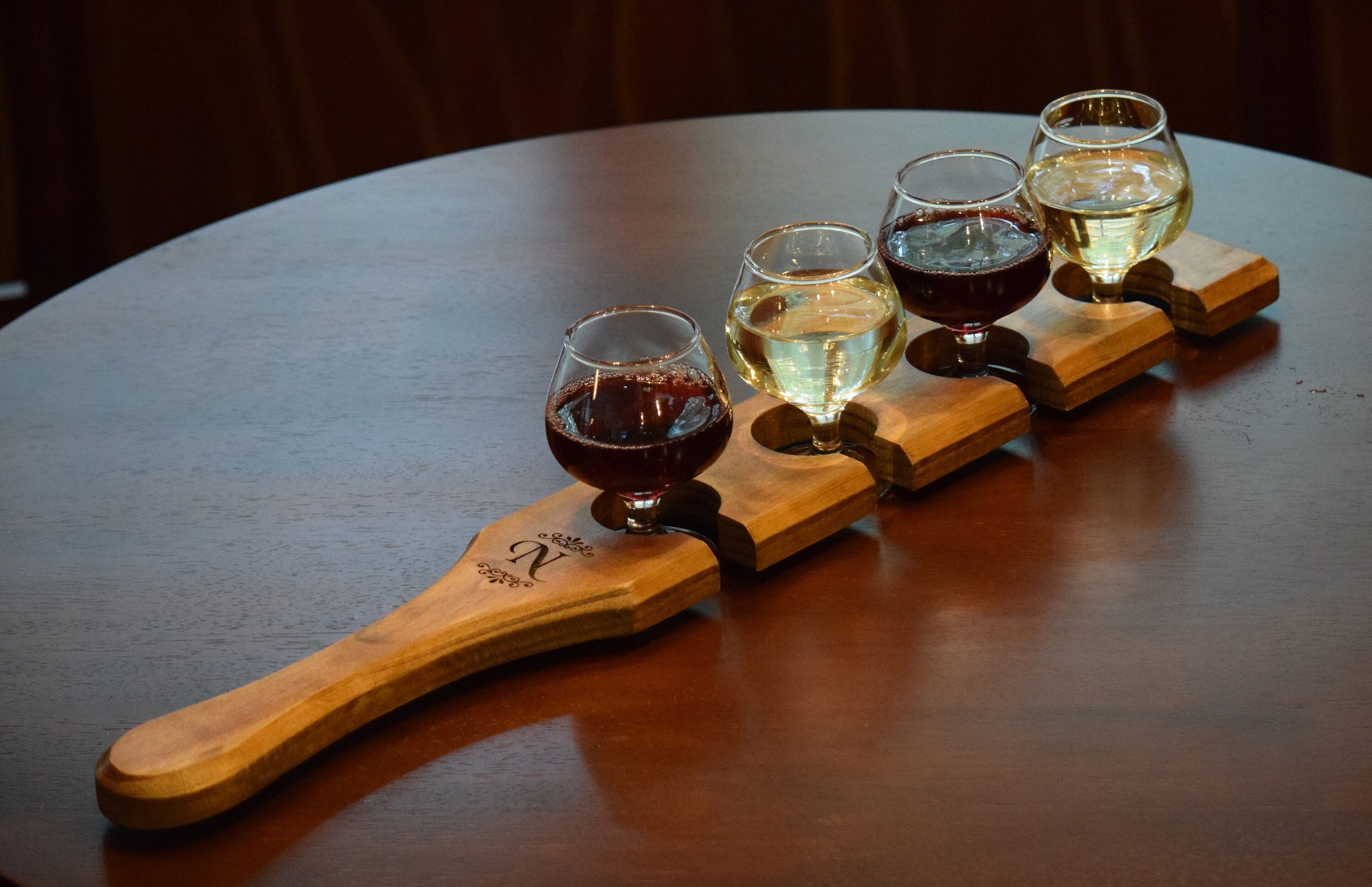 Paddle Wine/beer Engraved Personalized Flight With Four 5.5oz Tasting ...