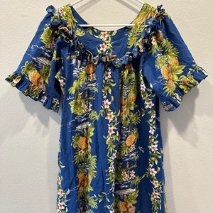 Navy Floral Hawaiian Muumuu/dress L/XL - Etsy