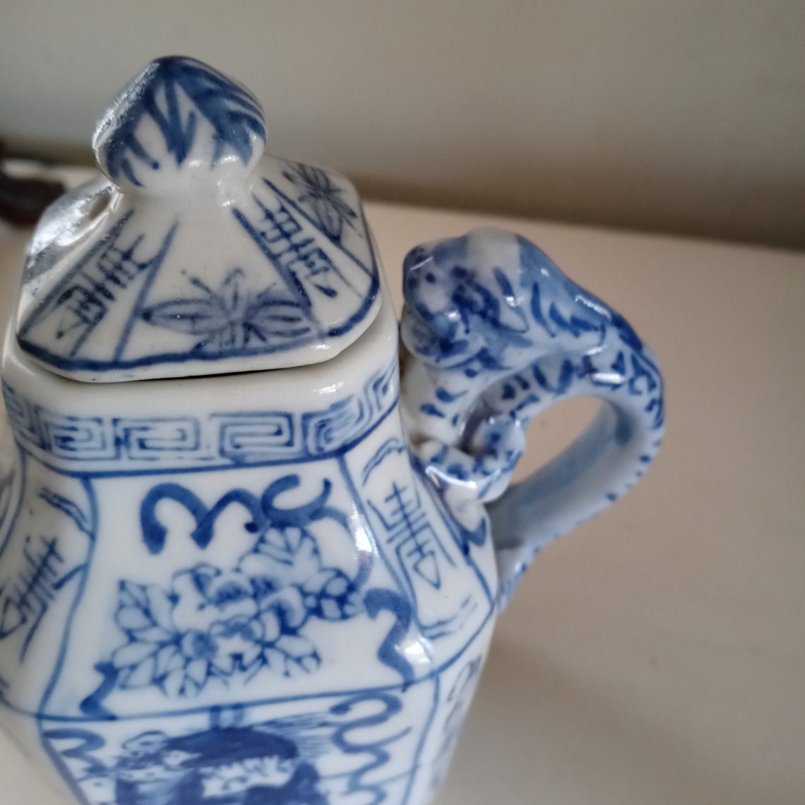 Vintage Chinese Blue and White Tea Set - Etsy