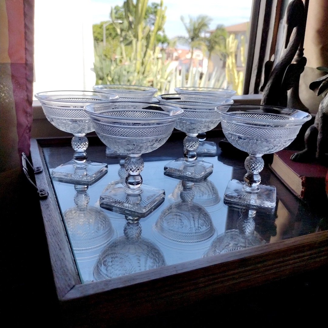 Set of Six Cut Glass Dessert or Parfait Dishes - Etsy