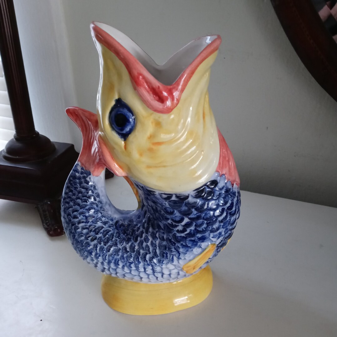 Ceramic Fish Pitcher Made in Portugal - Etsy