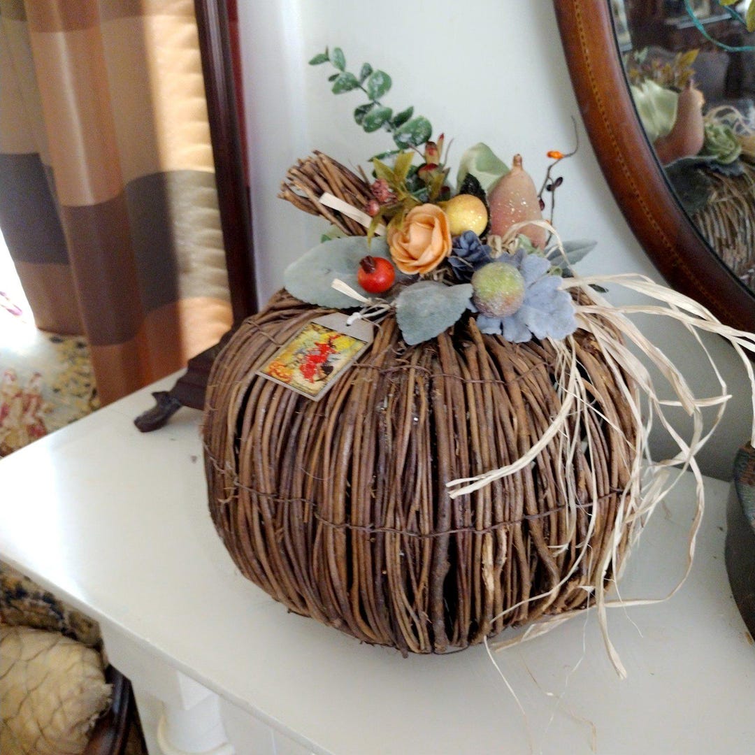 Large Twig Pumpkin Centerpiece - Etsy