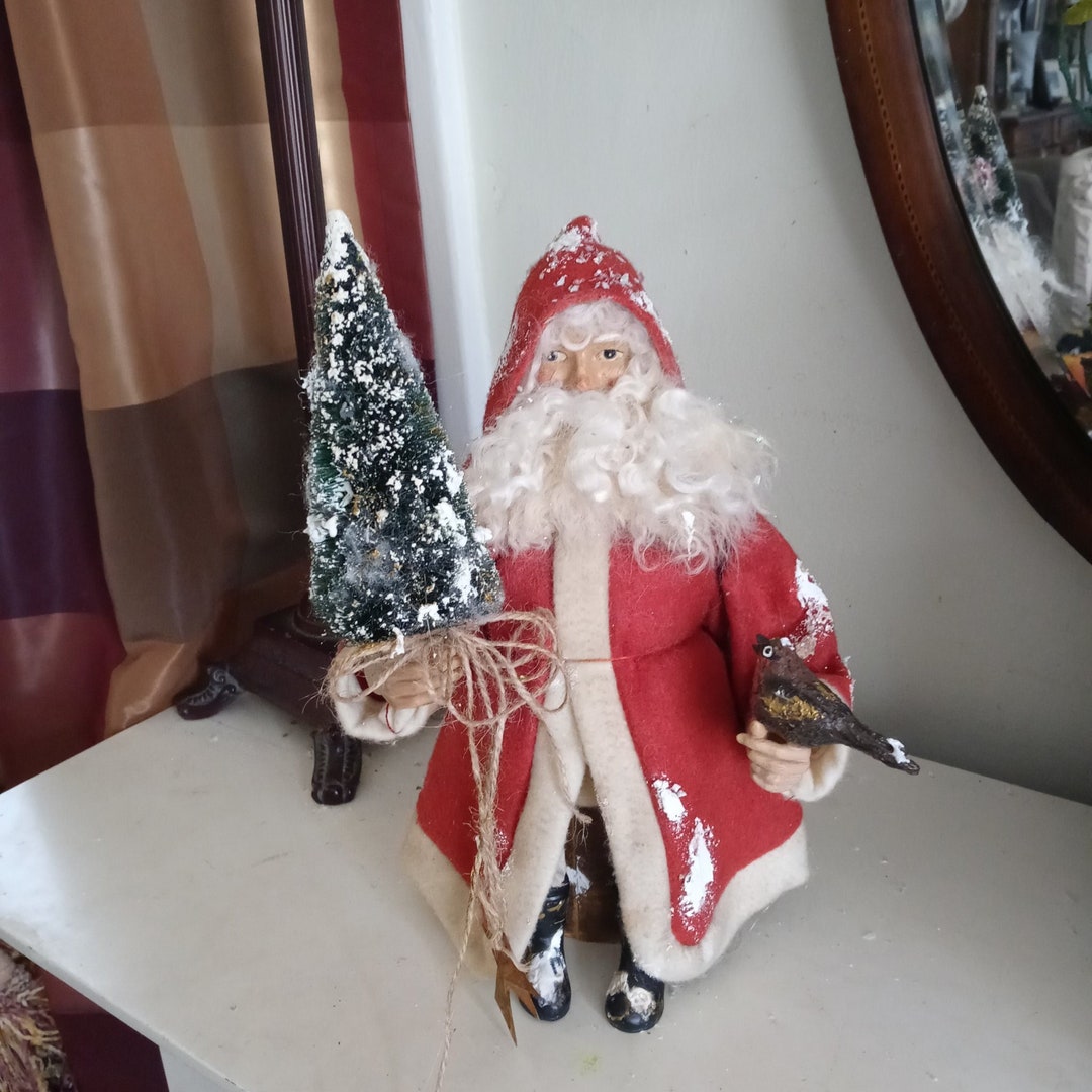 Vintage Felt Robed Santa With Christmas Tree - Etsy