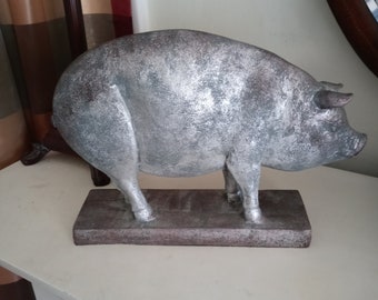 Metal Pig Statue - Etsy