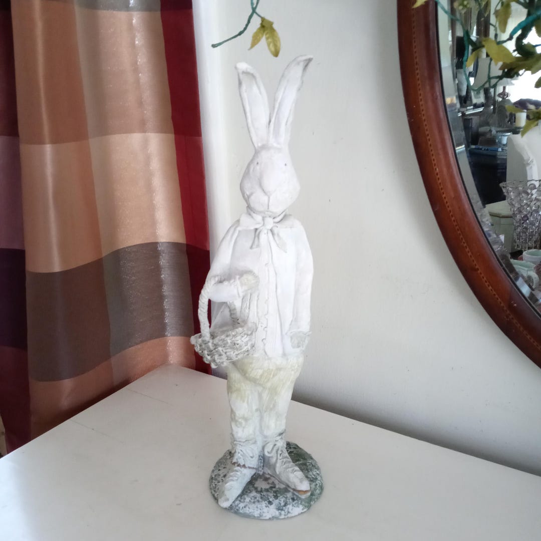 Resin Compound Standing Rabbit Figure - Etsy