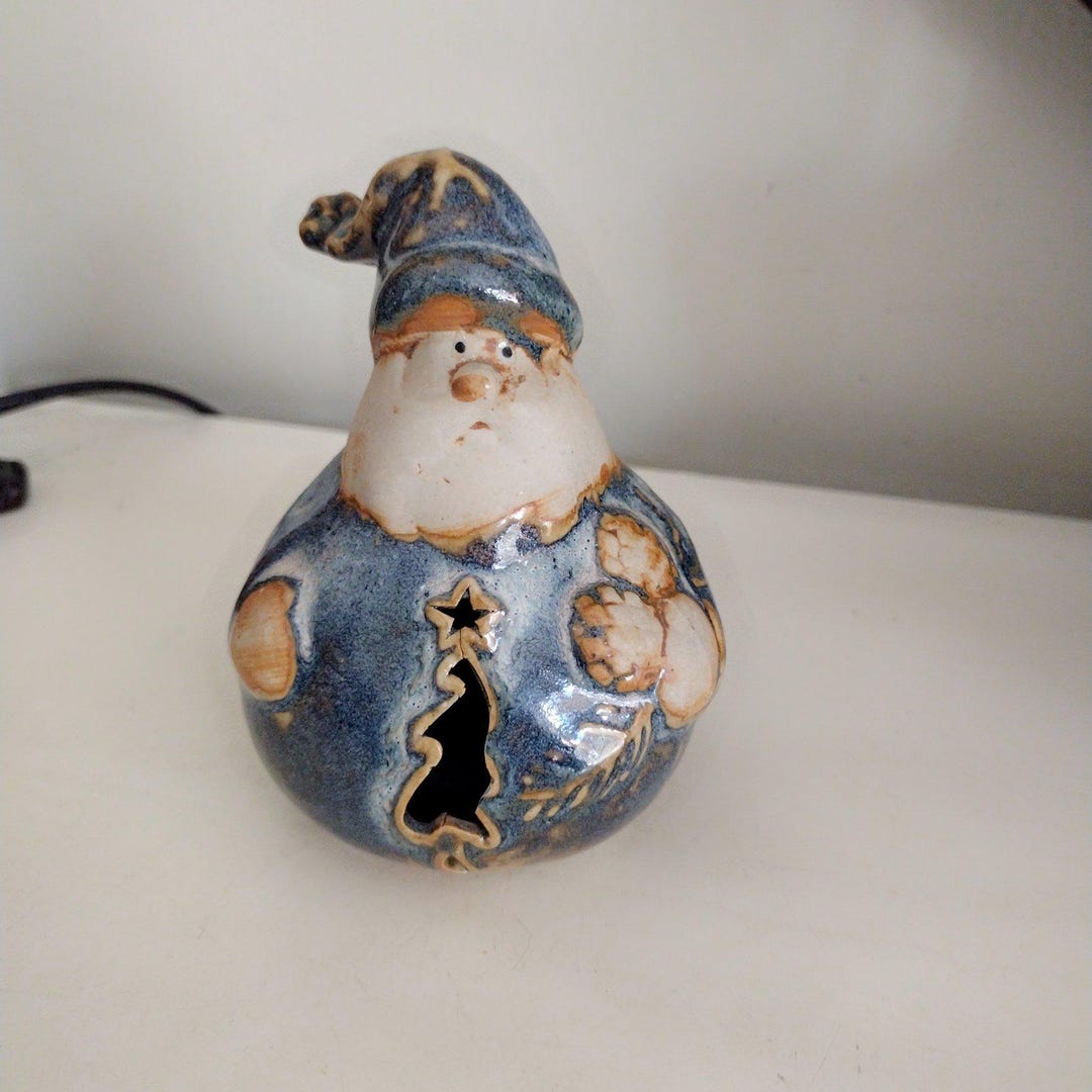 Rolly Polly Ceramic Santa - Etsy