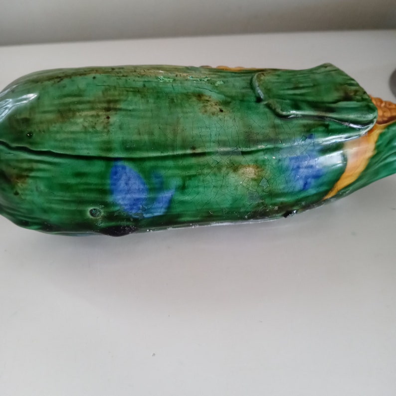 Antique Majolica Corn Flask - Etsy