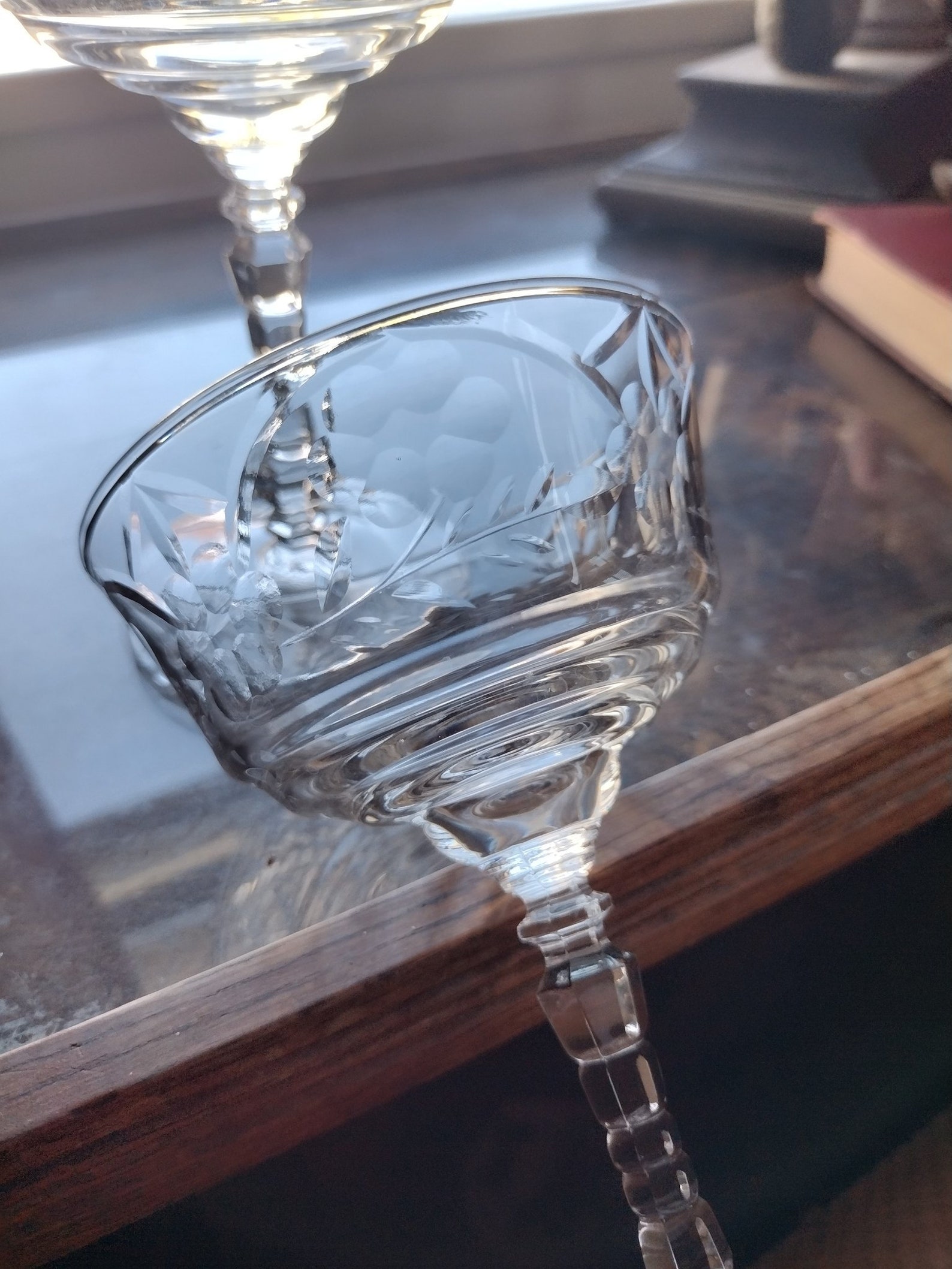 Set of 8 Cut Glass Vintage Champagne or Parfait Glasses - Etsy