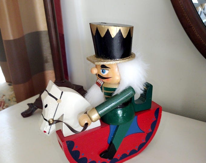 Wooden Rocking Horse Nutcracker - Etsy