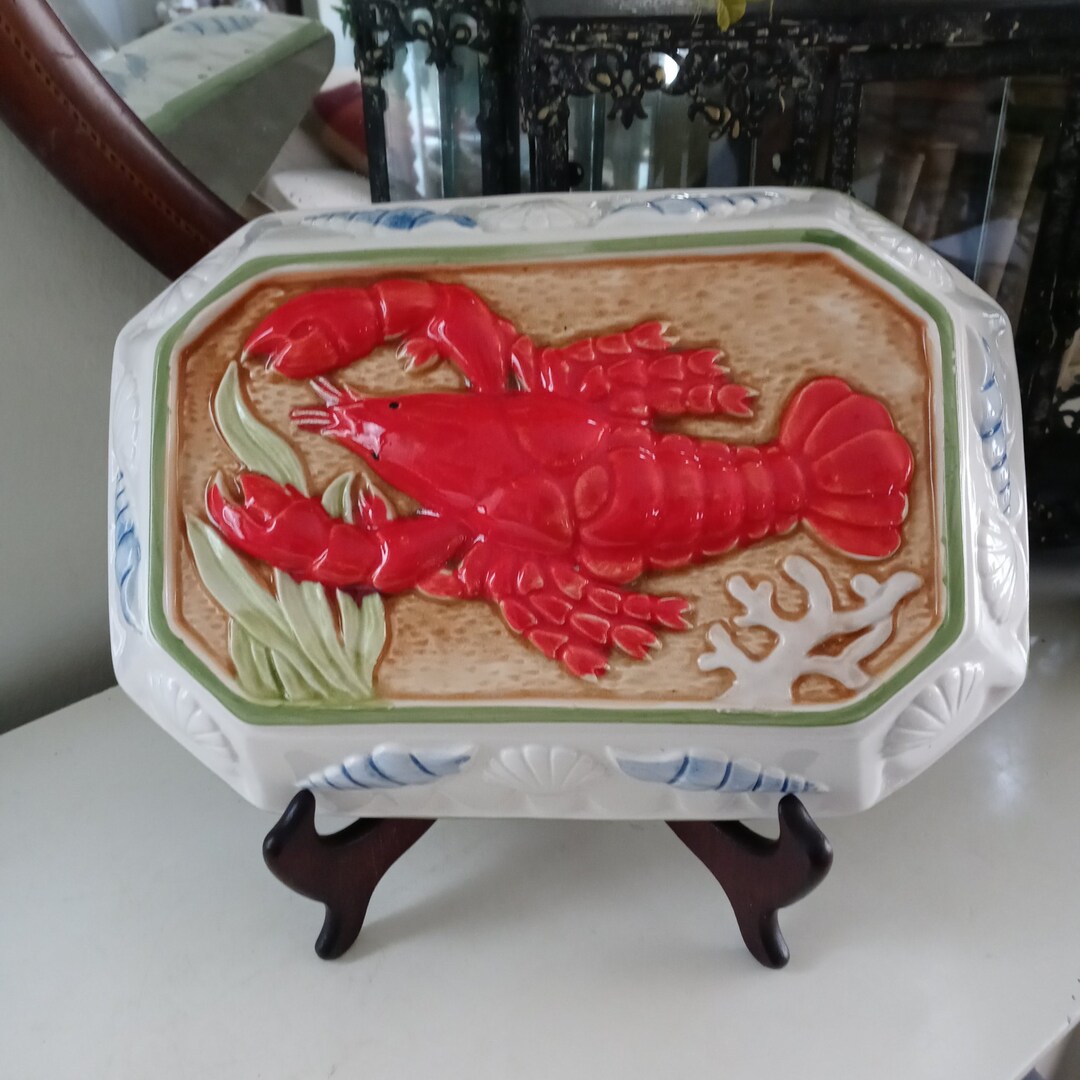 Majolica Ceramic Lobster Mold Dish Made in Italy - Etsy
