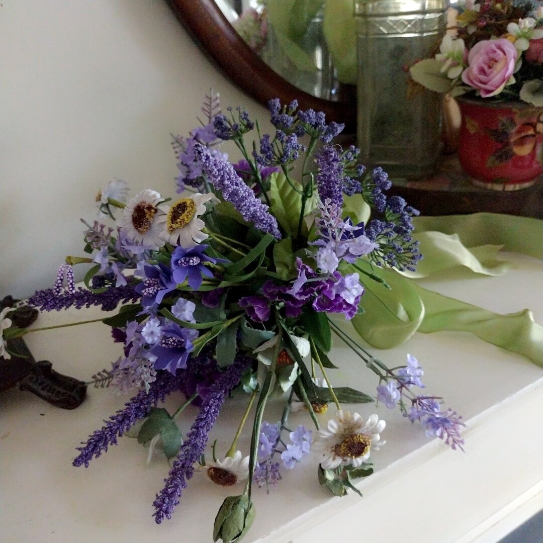 Silk Mix Floral Bouquet Lavender - Etsy