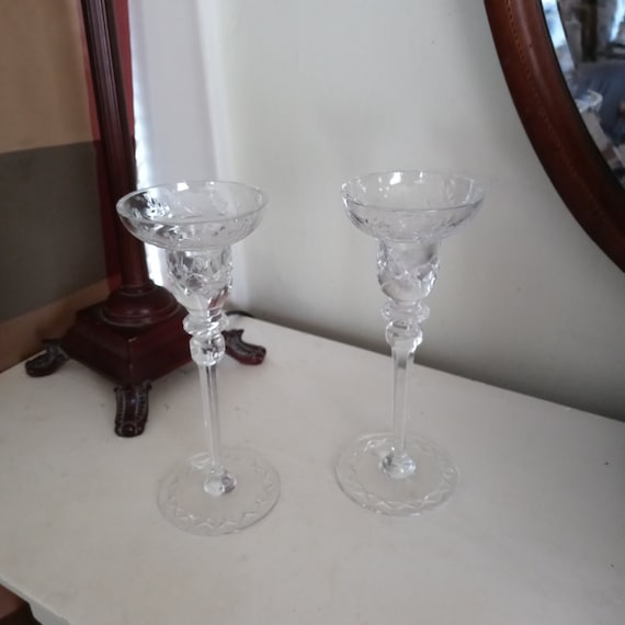 Rogaska Gallia Crystal Candle Holders - Etsy