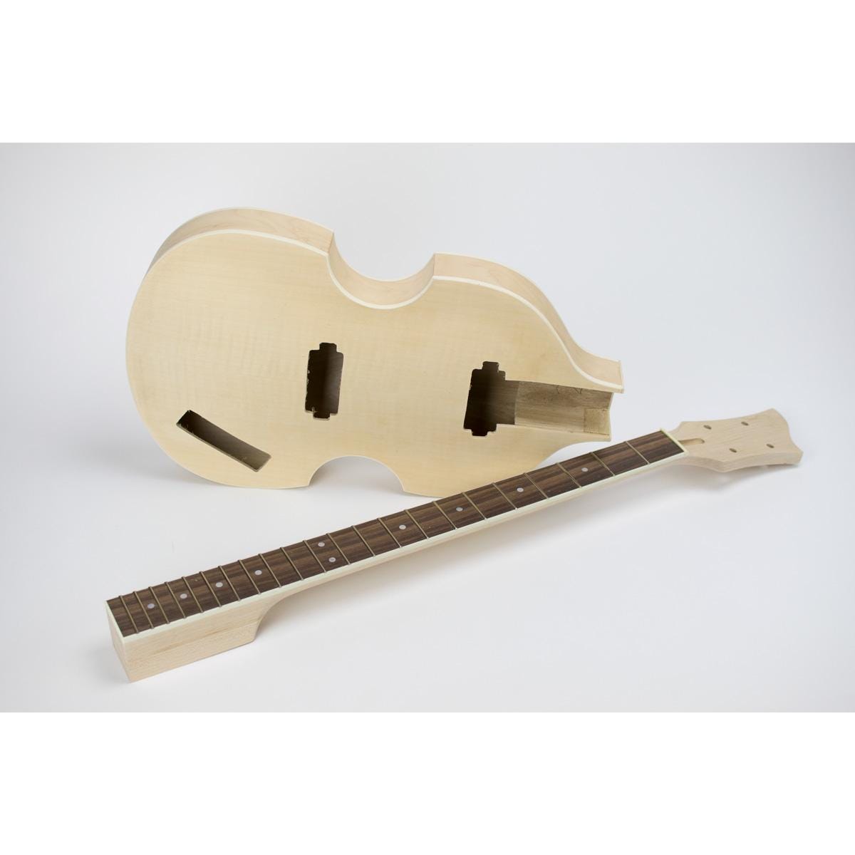 Diy Bass Guitar Kit - Hofner Violon Style With Flame Maple Top - Build ...
