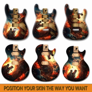 Dragon Guitar Skin Wrap | Laminated Vinyl Cover, Universal Fit - Etsy