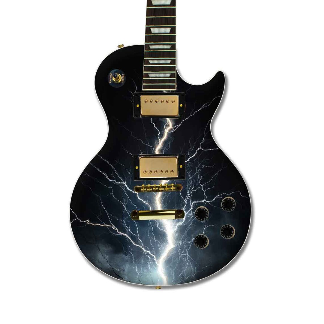 Lightnings Theme Custom Guitar Skin Wrap 50x60 Cm. | Laminated Vinyl ...