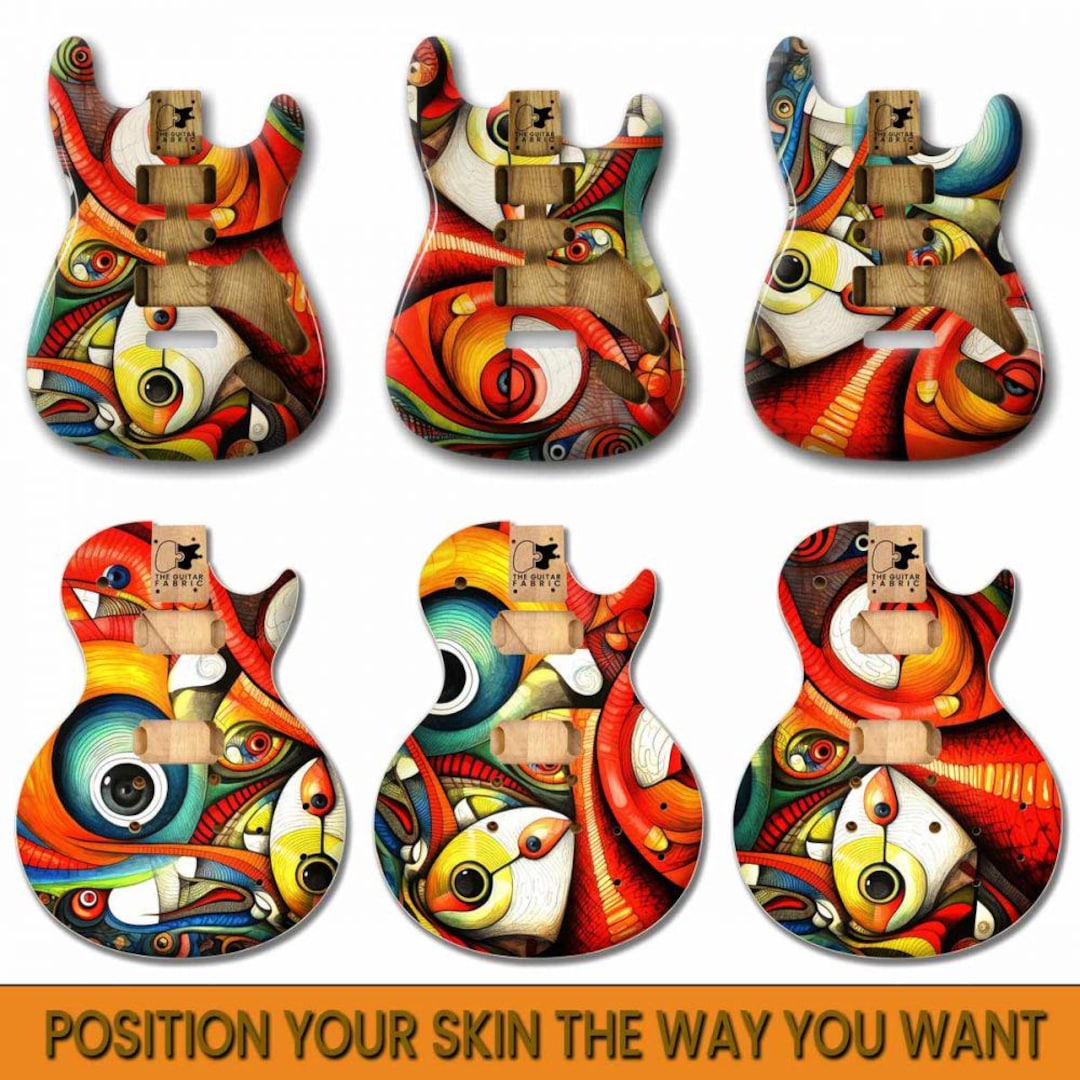 Abstract Guitar Skin Wrap - Universal Laminated Vinyl Decal for ...