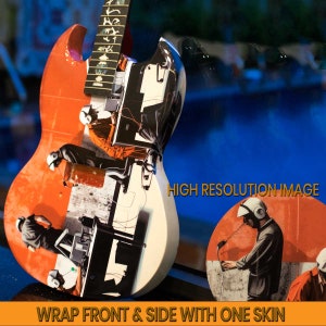 Guitar Skin Wrap | 50x60cm Laminated Guitar Cover | Snake Skulls Theme ...