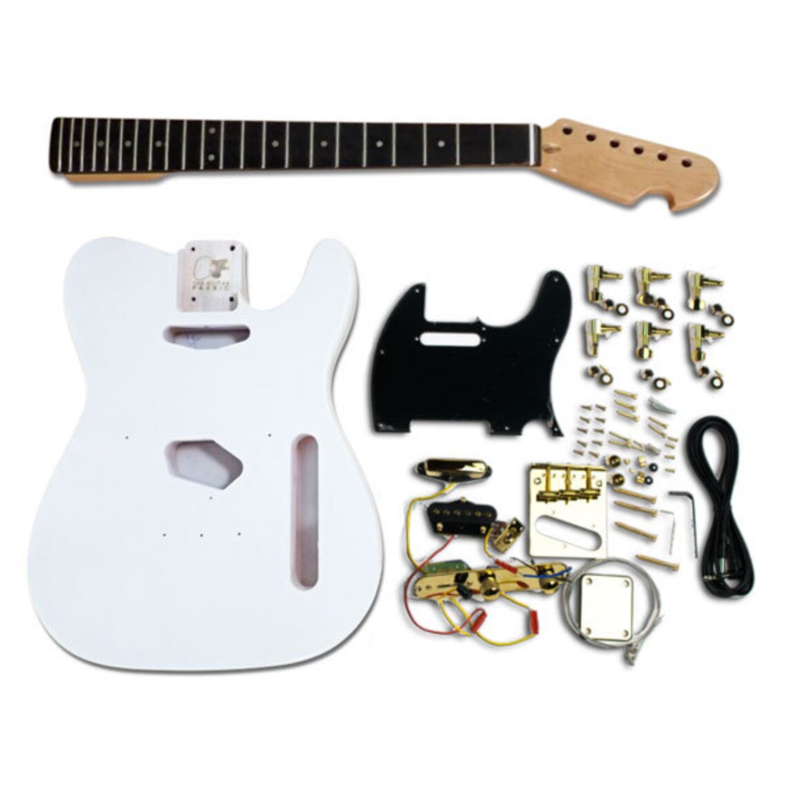 Ready-to-paint Diy Guitar Kit - Primered Solid Mahogany Body, Varnished ...