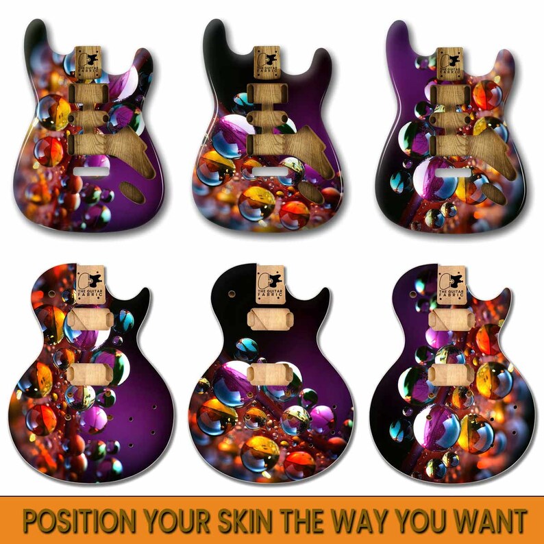 Water Drop Theme Custom Guitar Skin Wrap 50x60 Cm. | Laminated Vinyl ...
