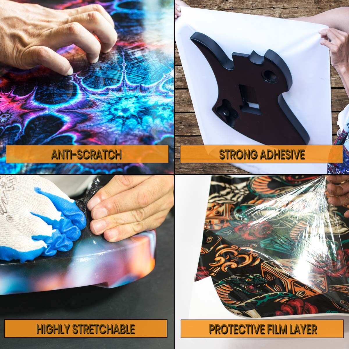Guitar Skin Wrap | 50x60cm Laminated Guitar Cover | Colored River Theme ...