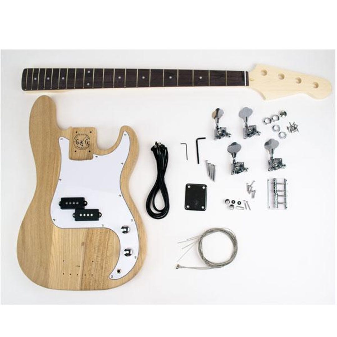 Diy Bass Guitar Kit - Precision Style - Ash Body, Maple Neck - Beginner ...