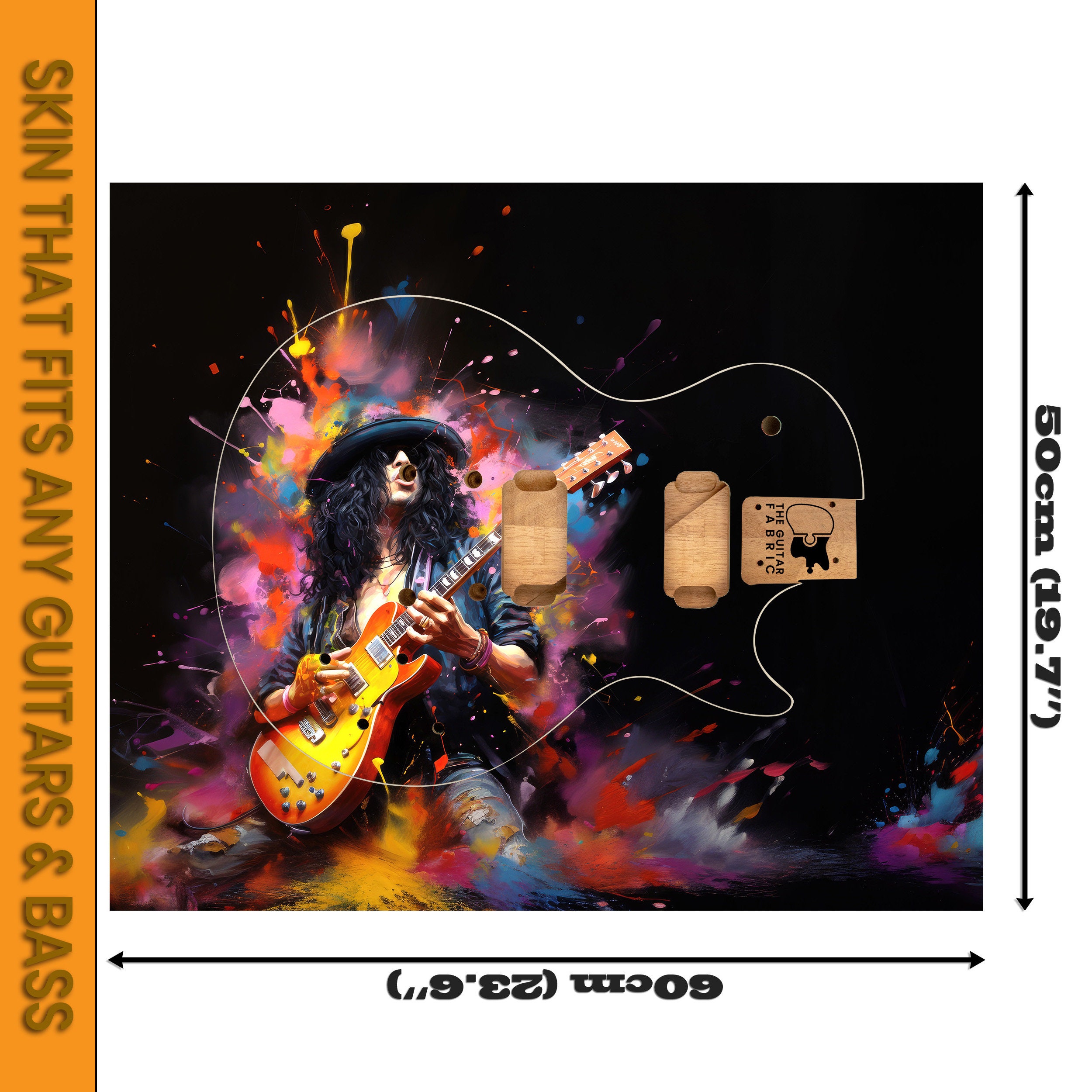 Guitar Skin Wrap | 50x60cm Laminated Guitar Cover | Slash Inspired ...