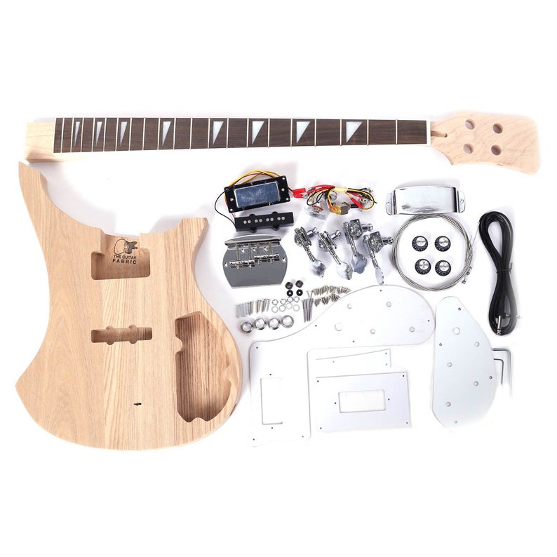 Diy Bass Guitar Kit – Rick Style: Ash Body, Maple Neck With Rosewood ...