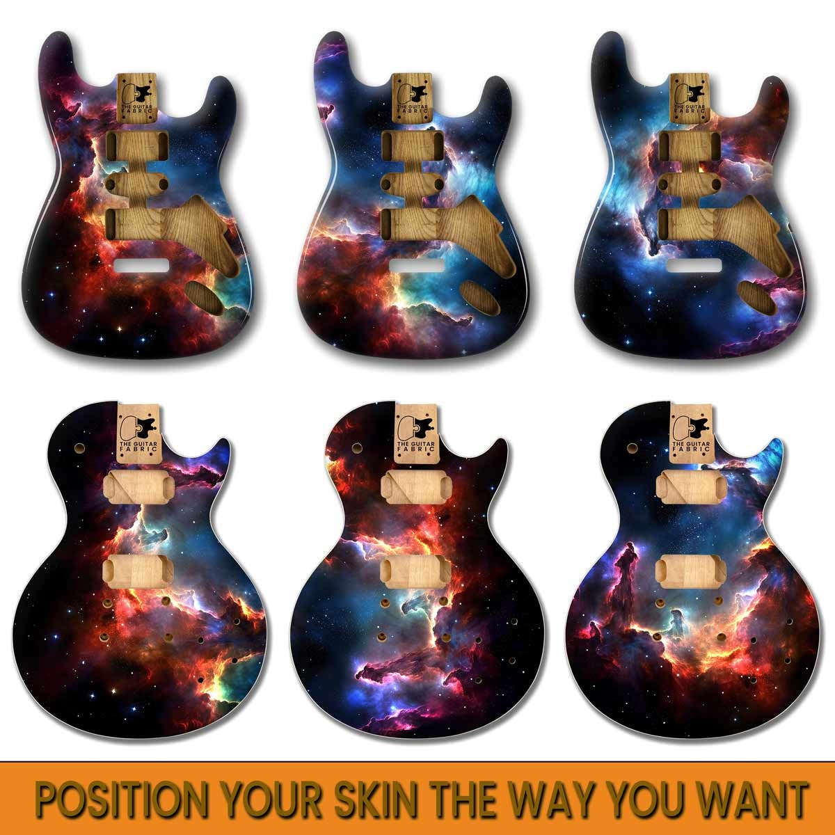 Guitar Skin Wrap | 50x60cm Laminated Guitar Cover | Nebula Theme | Fits ...
