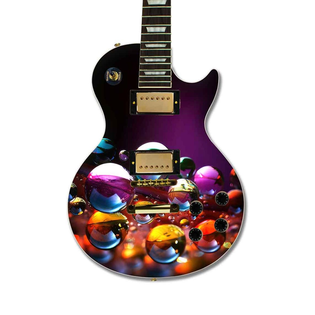 Water Drop Theme Custom Guitar Skin Wrap 50x60 Cm. | Laminated Vinyl ...