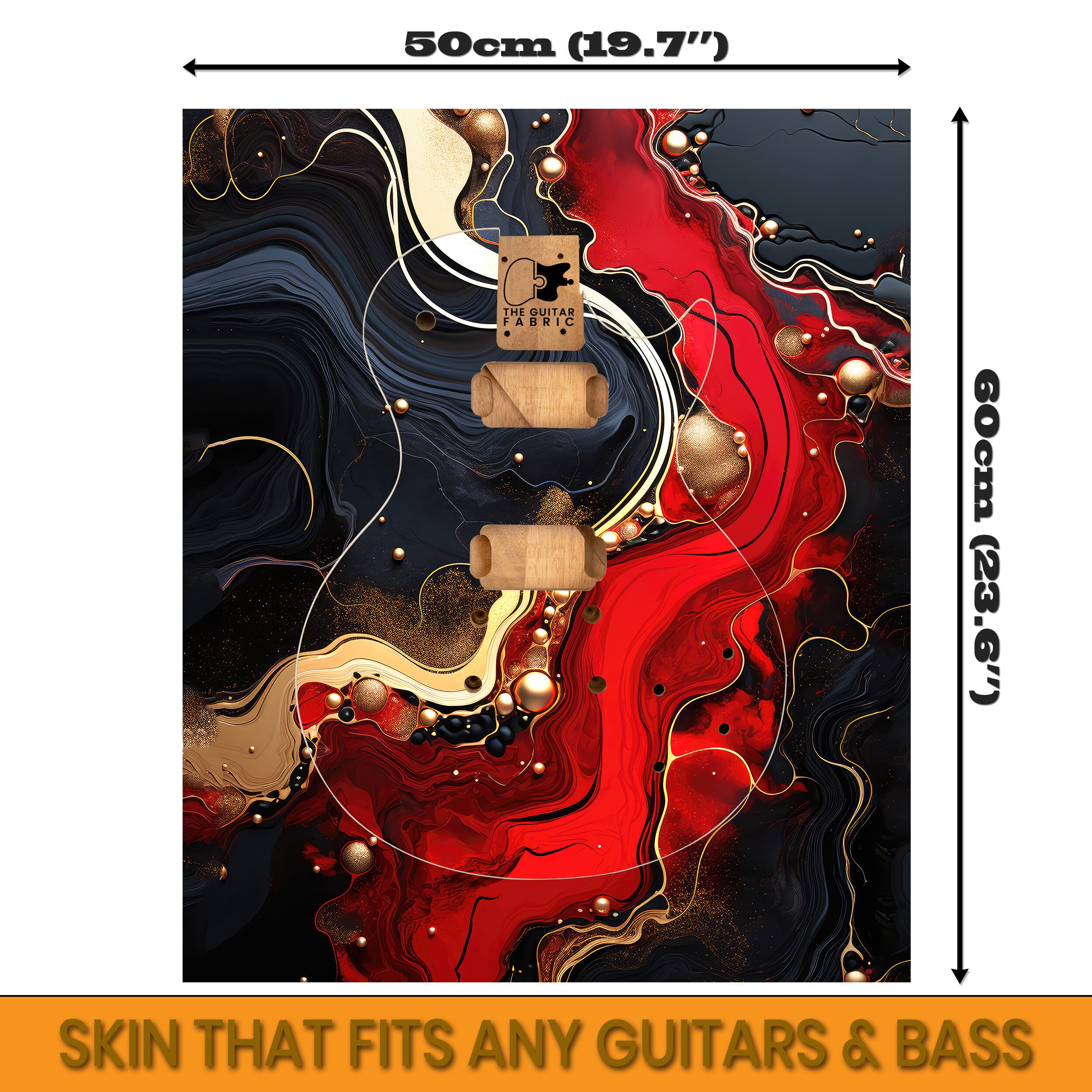 Guitar Skin Wrap | 50x60cm Laminated Guitar Cover | Colored River Theme ...