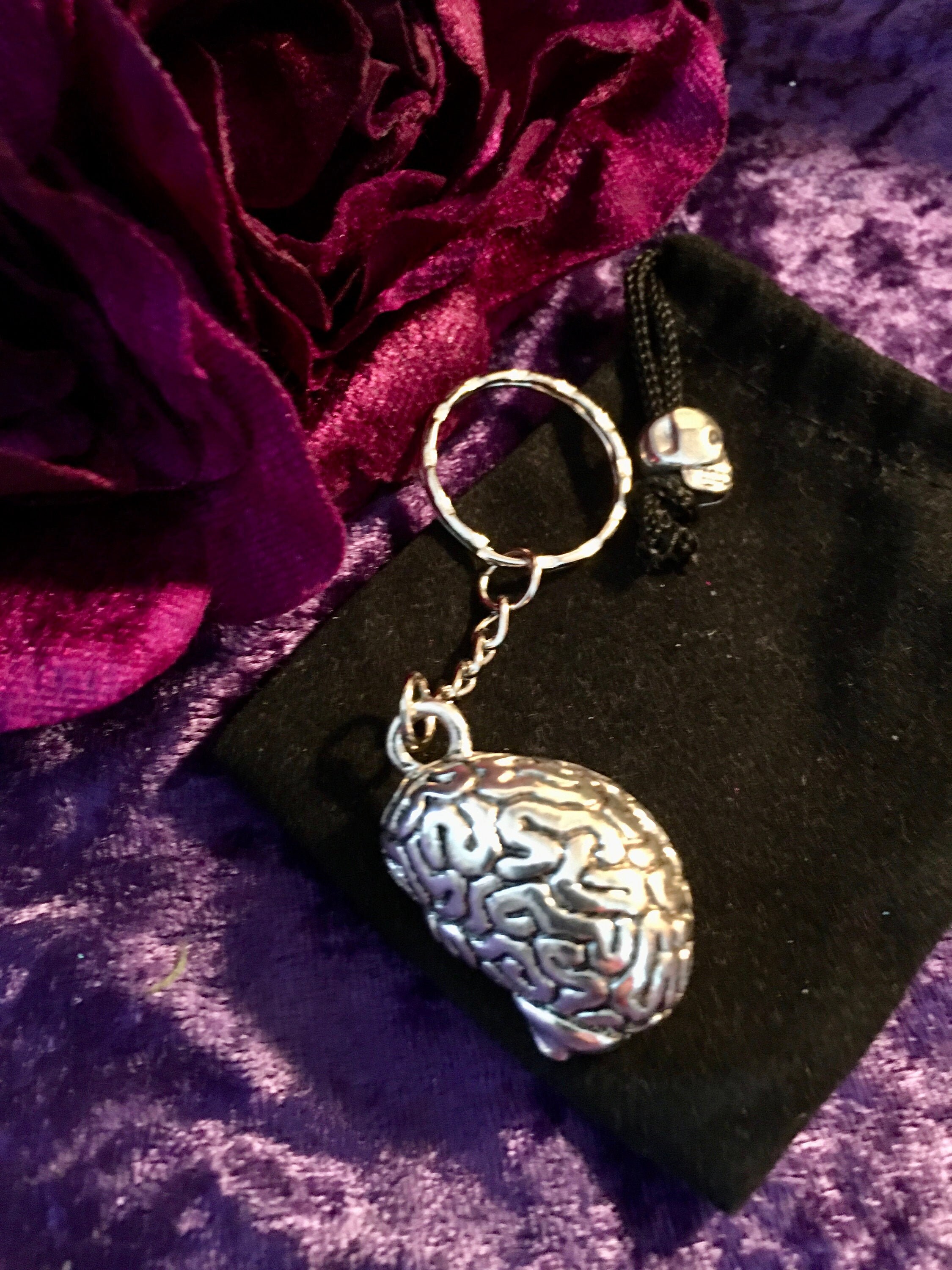 Brain Keyring Human 3D Brain Keychain Anatomical Zombie - Etsy UK