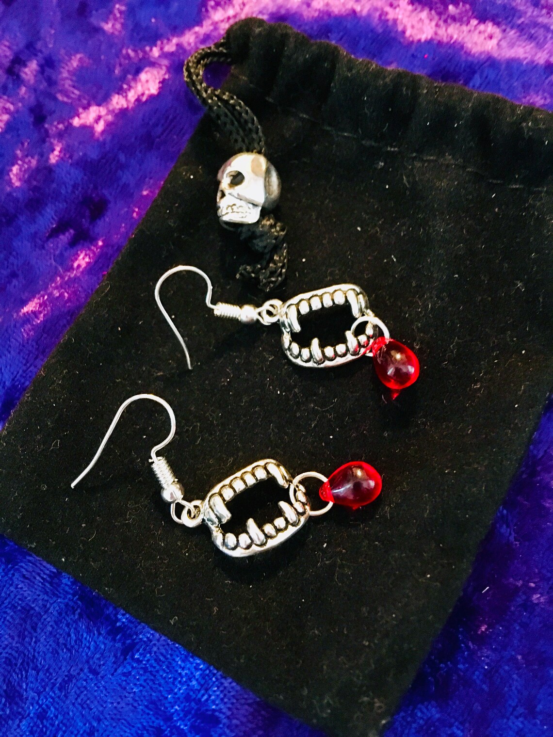 Vampire Fang Earrings Vampire Teeth Drop Earrings Blood Drop - Etsy