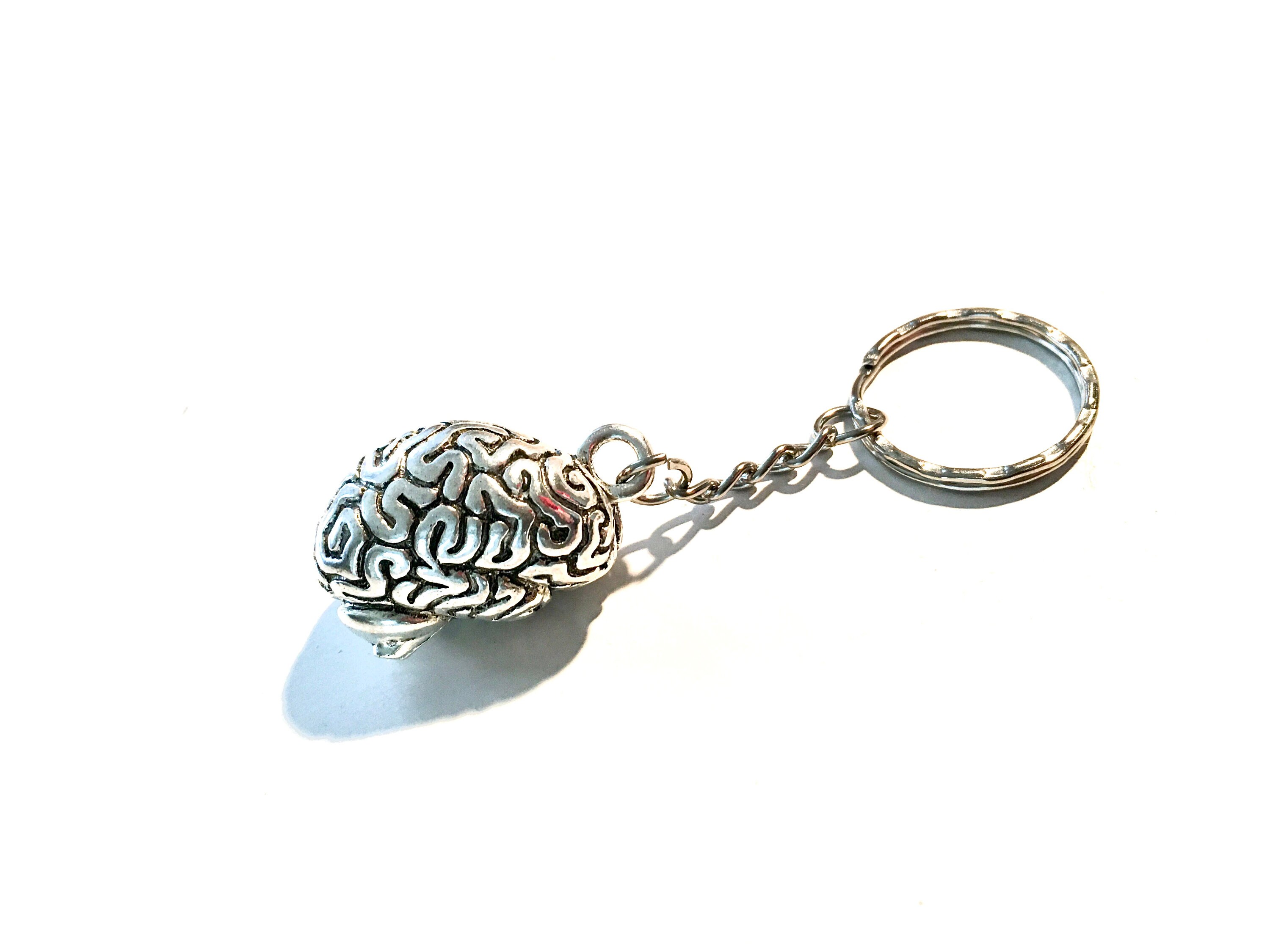 Brain Keyring Human 3D Brain Keychain Anatomical Zombie - Etsy UK