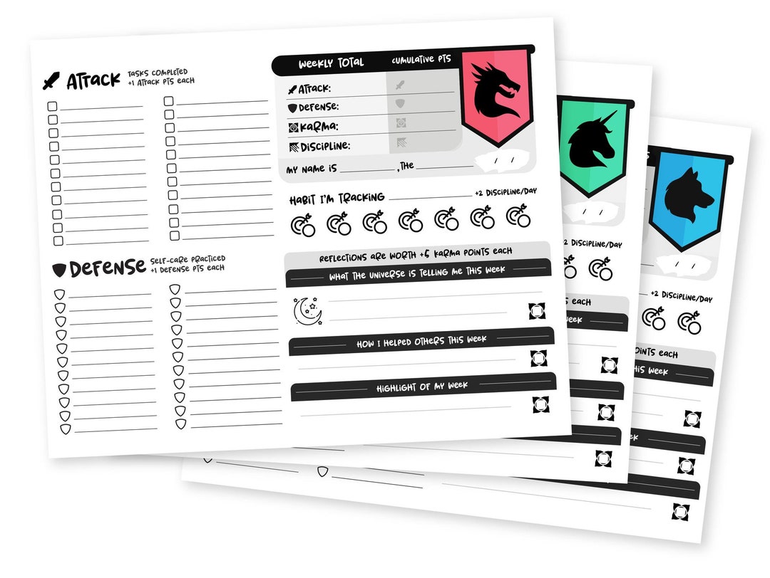 RPG Digital Character Sheet Planner, ADHD Planner, Adhd Daily & Weekly ...