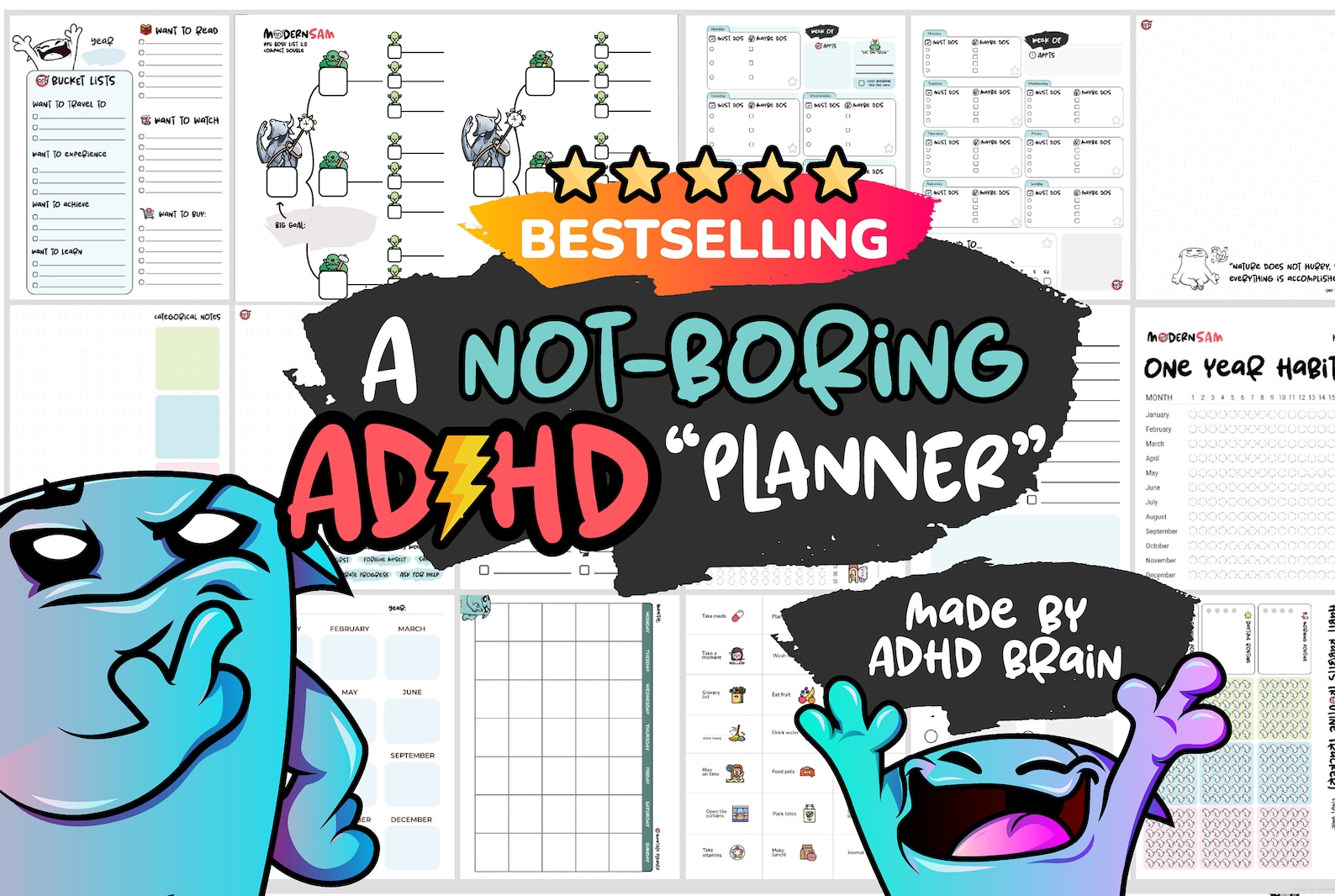 Sloppy Mcwaffles Digital ADHD Planner, Adhd Daily & Weekly Plan, Adhd ...
