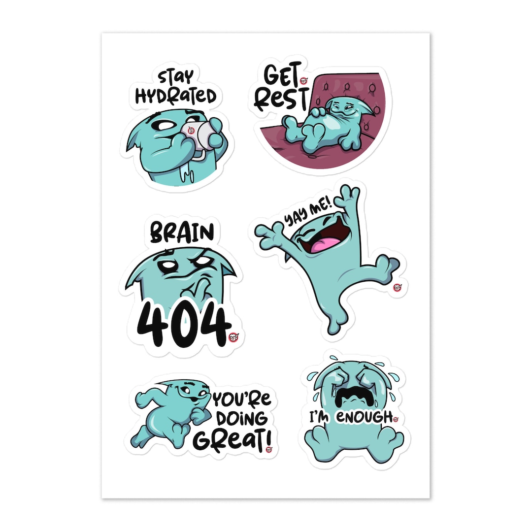 Sloppy Mcwaffles Fun Sticker Set - ADHD Fantasy Affirmations & Reminders - Etsy