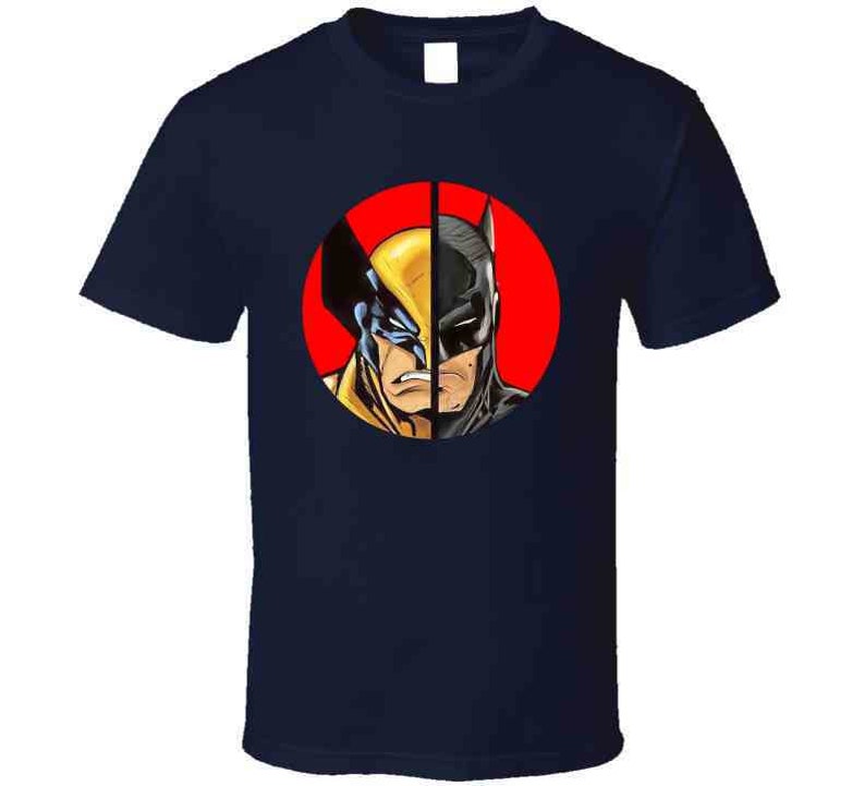 Batman Half and Half Wolverine Vintage Retro Style T-shirt and Apparel ...