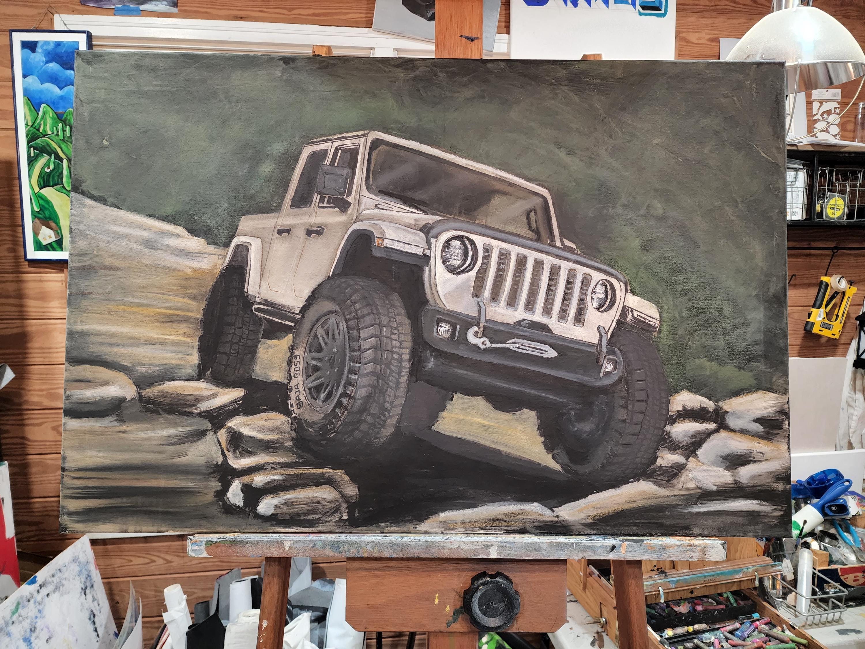 Jeep Wrangler JL Oil Painting 40" X 30" - Etsy