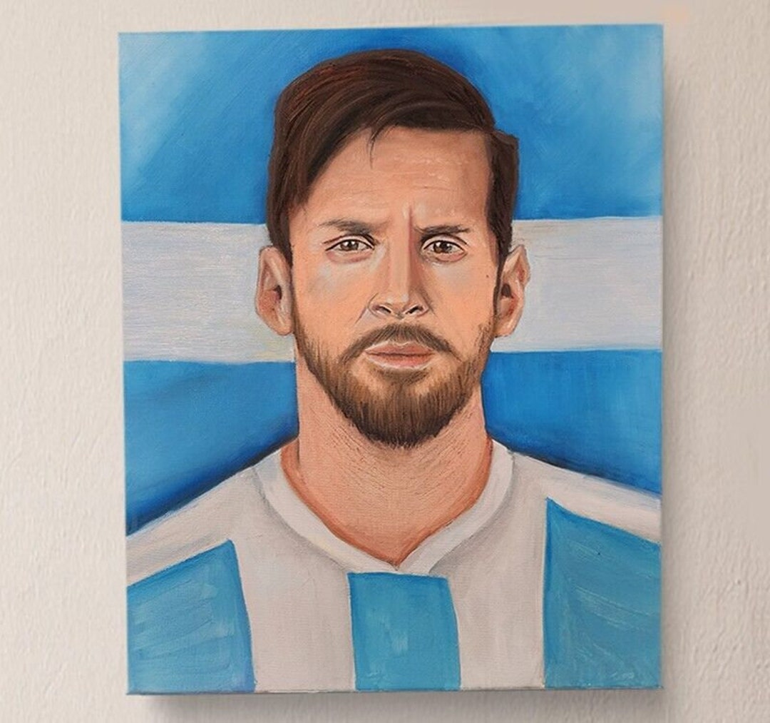 Lionel Messi Oil Painting Wall Decor on 16 X 20 Canvas - Etsy