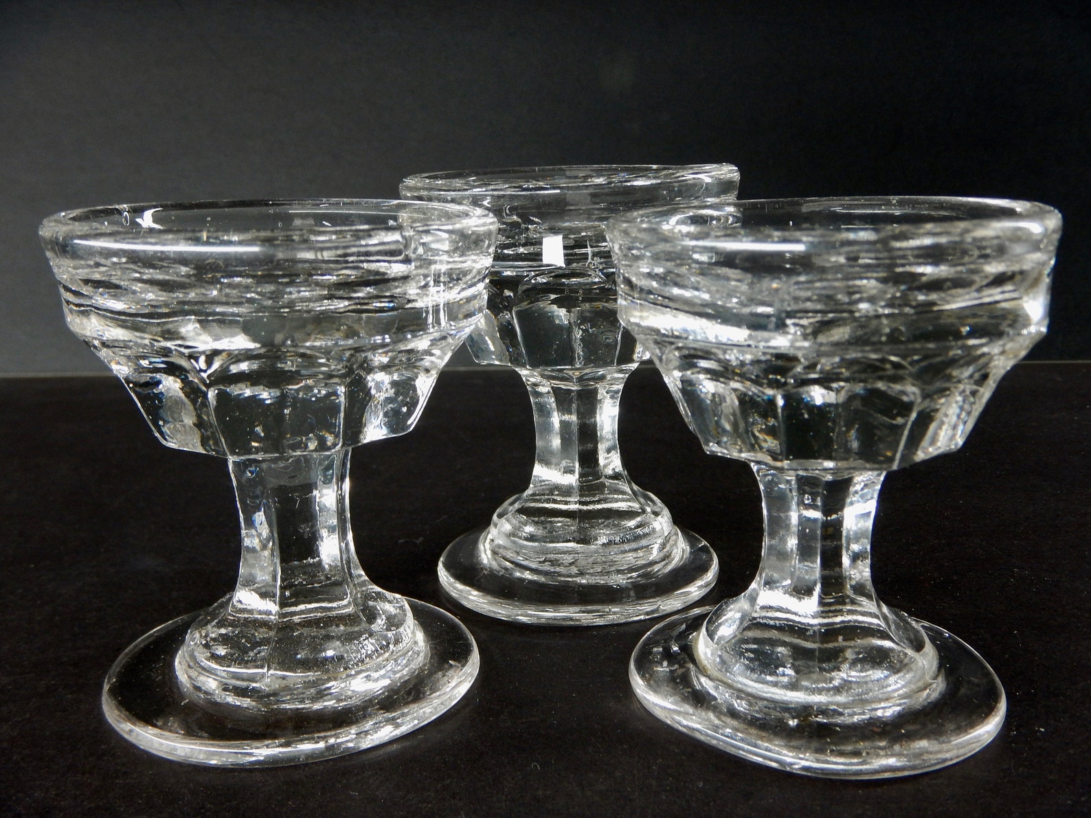 Set of Three Antique Ice-cream Glasses Antique Penny Lick | Etsy