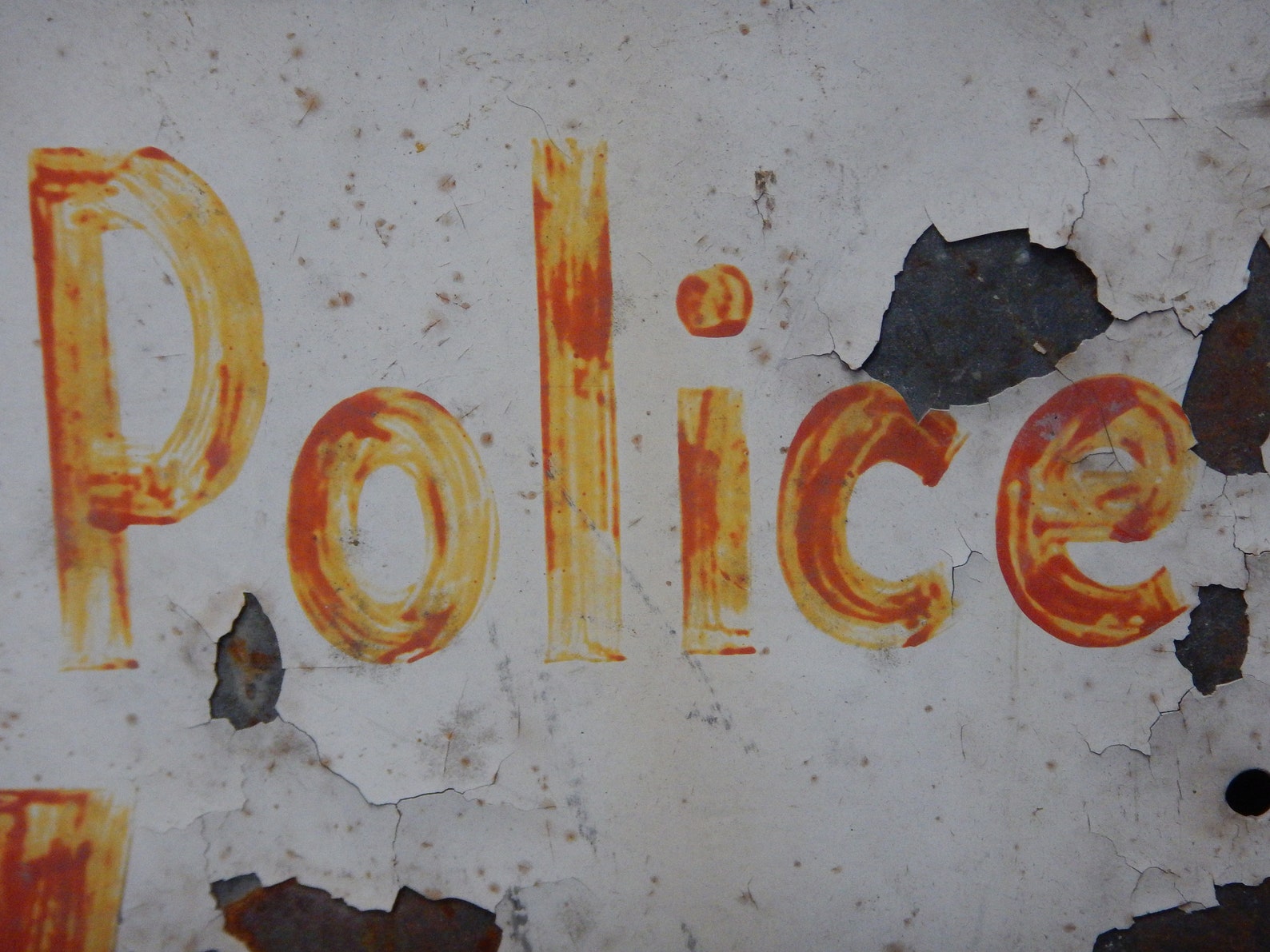 Police Sign Embossed Metal Painted Sign Vintage Moulded | Etsy