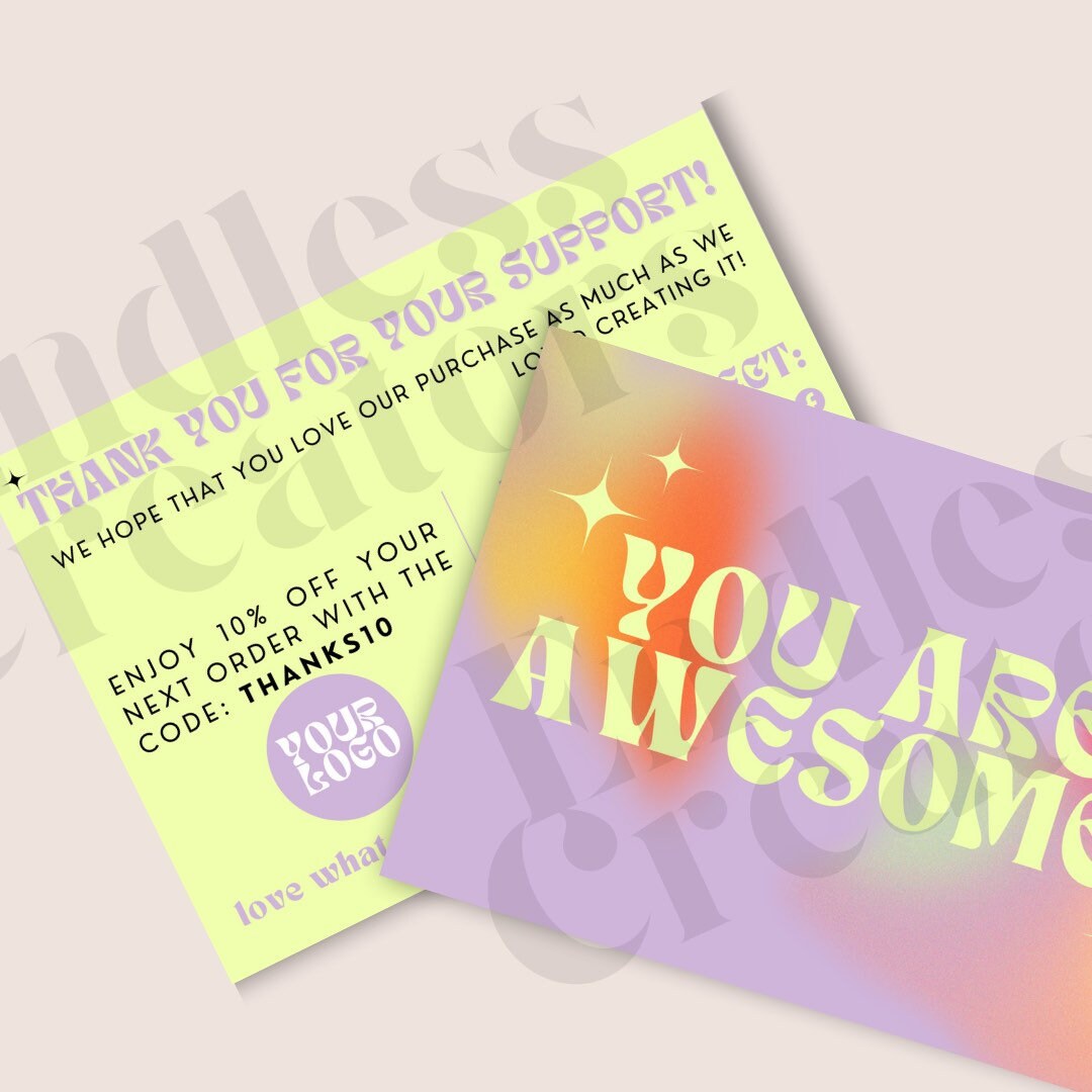 Retro DIY Template, Thank You Card Templates, Editable Thank You Cards ...