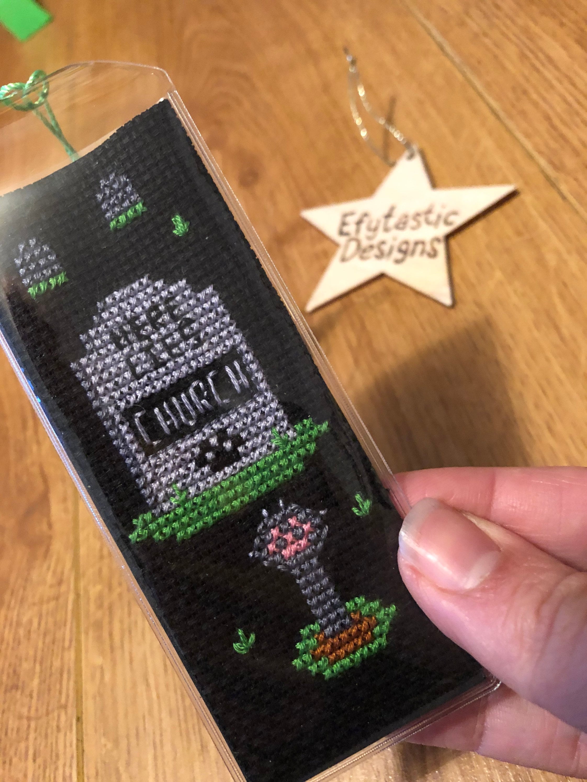 Pet Sematary Inspired Handmade Cross Stitch Bookmark, Plastic Sleeve ...