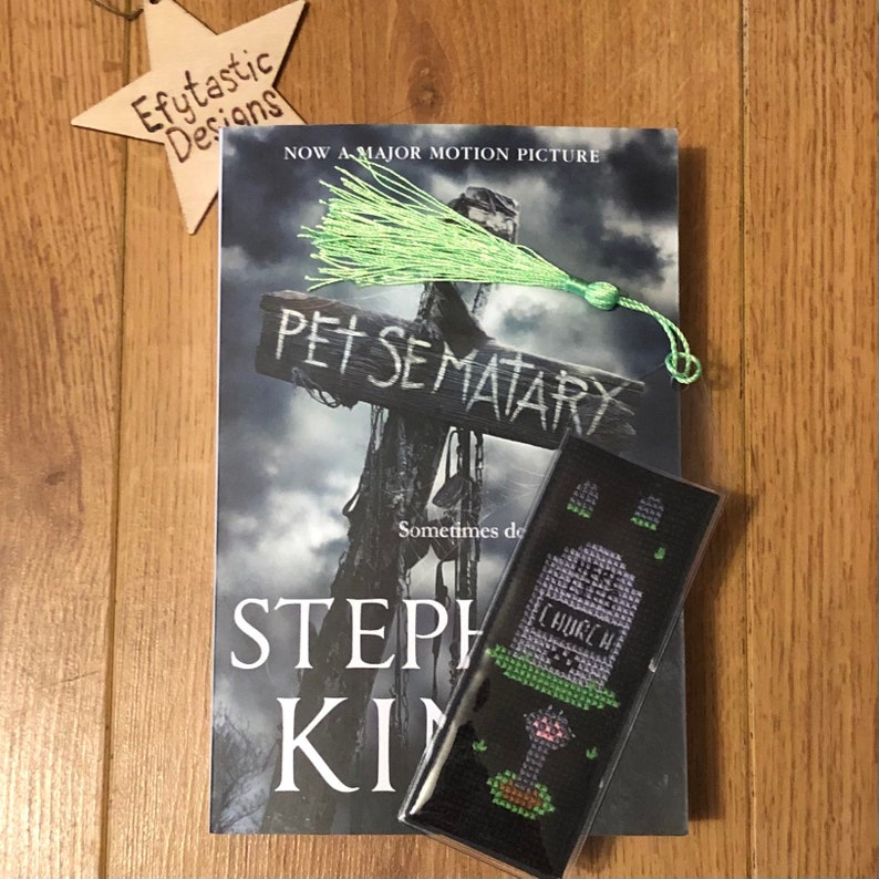 Pet Sematary Inspired Handmade Cross Stitch Bookmark, Plastic Sleeve ...