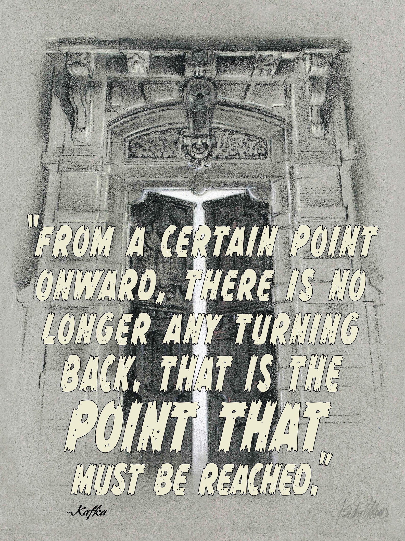 Franz Kafka Quote Kafkaesque Inspired Surreal Black and White Digital ...