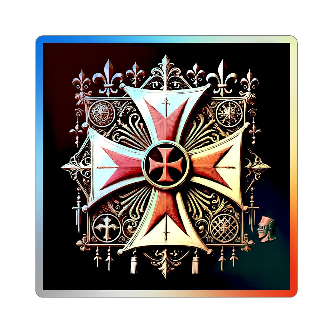 Templar Knights Holographic Die-cut Stickers Set, Historical Crusades ...