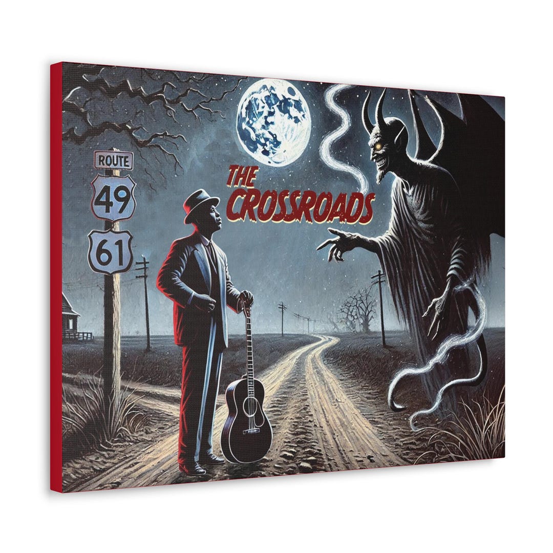 Canvas Art Print, Robert Johnson Crossroads Legend, Musician Gift ...
