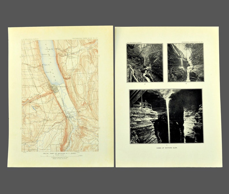 Watkins Glen Map of Watkins Glen New York Topographic Print - Etsy